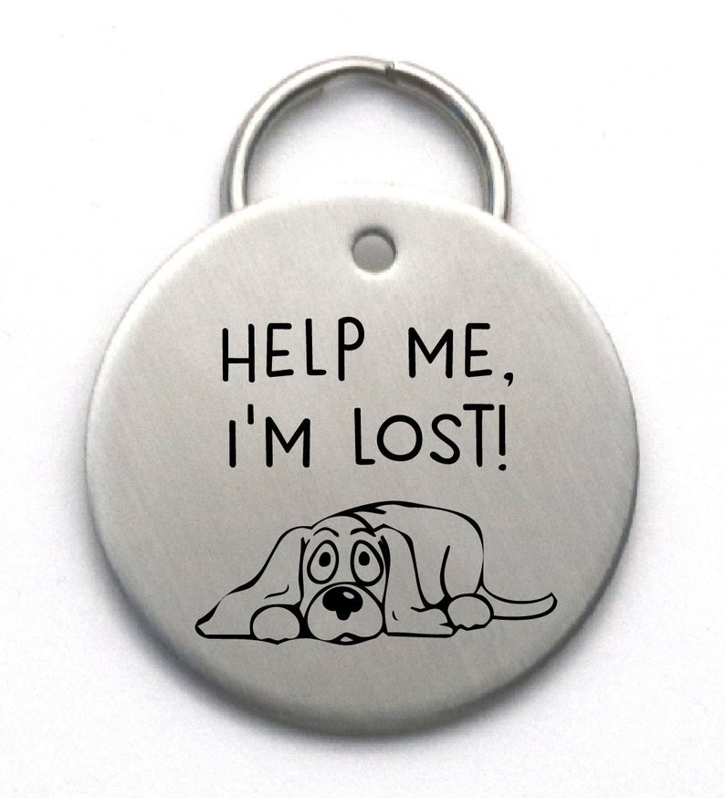Engraved Stainless Steel Dog Tag, Help Me, I'm Lost! - Etsy