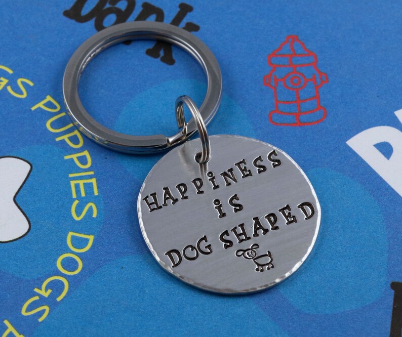 KEY CHAIN Handstamped metal Keychain Dog Lover's Gift | Etsy