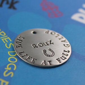 Horse Tag - Custom Metal Horse Halter Tag - Handstamped Horse ID Tag ...