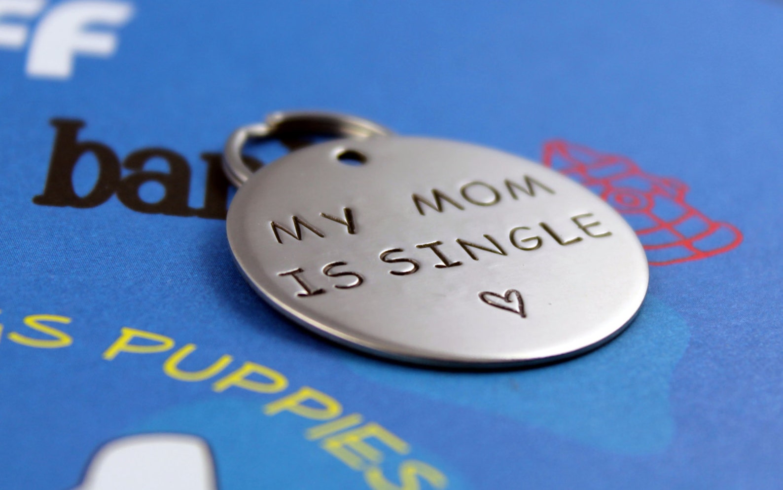 LARGE Dog Tag Nickel Silver - Personalized Handstamped Pet Tag - Custom ...