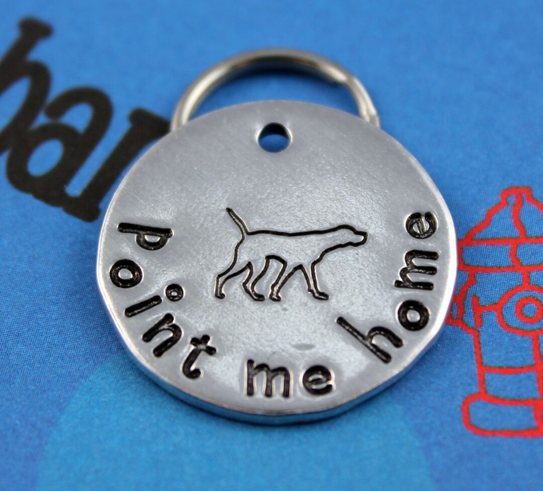 Personalized Dog Tag - Hand Stamped English Pointer Pet Tag - Metal Dog ...