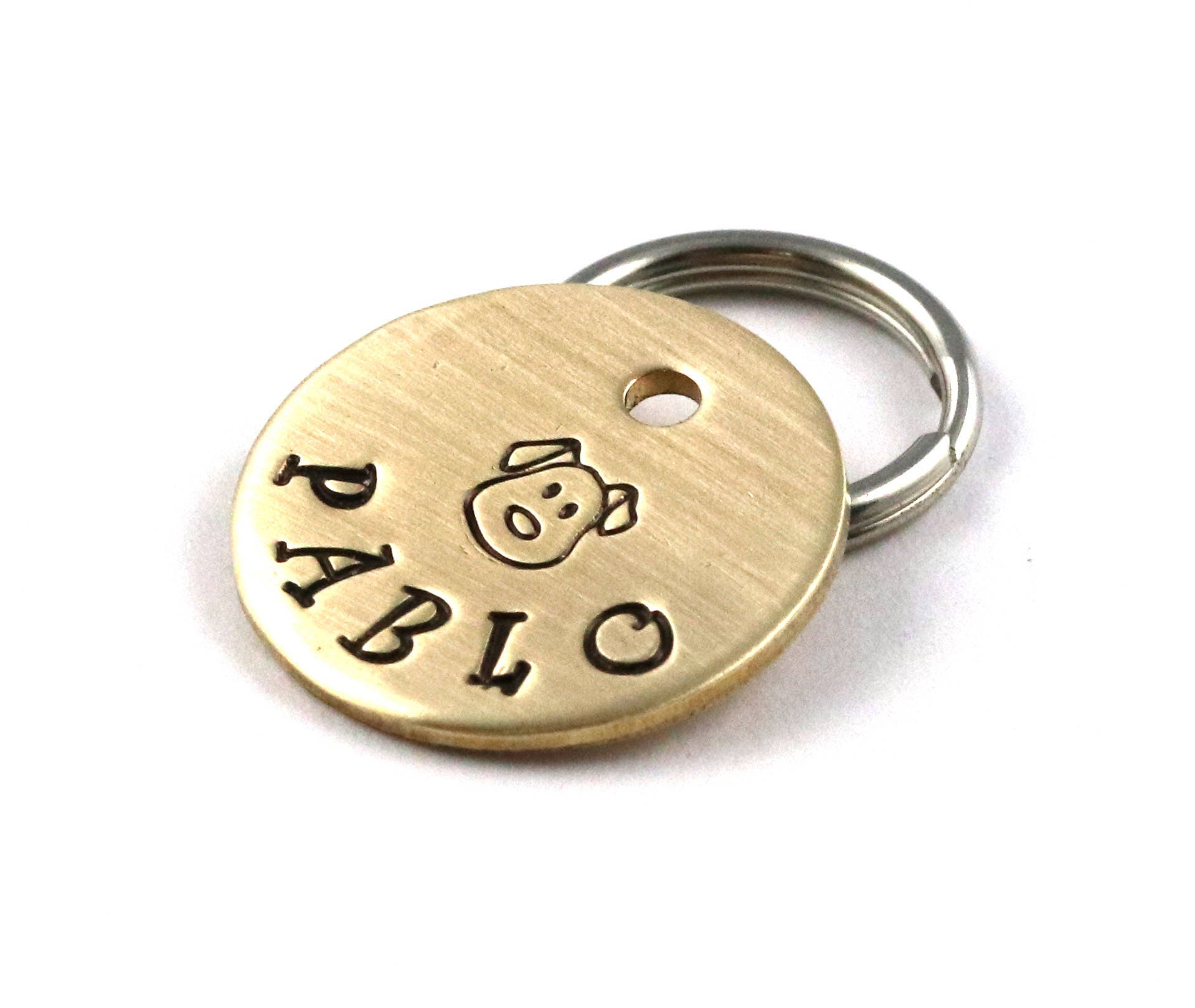 SMALL Dog Tag Nickel Silver Customized Pet Tag Small Dog | Etsy