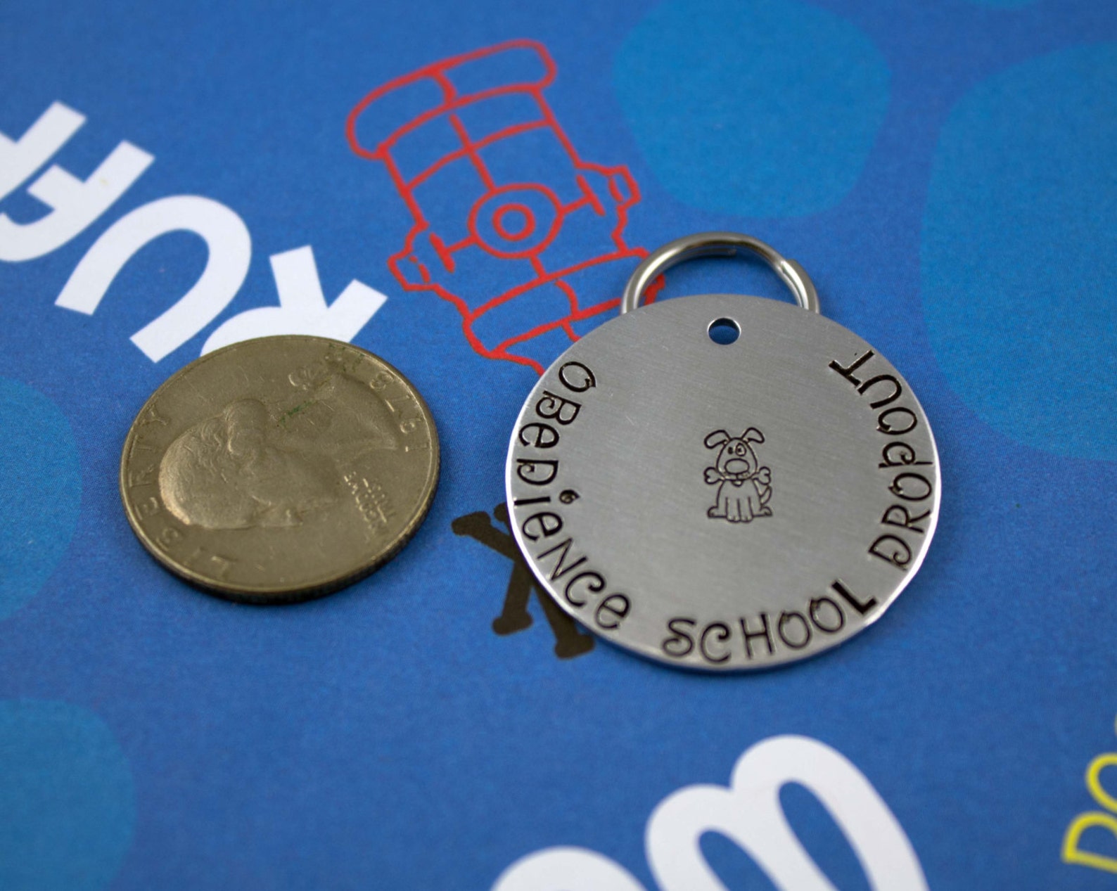 LARGE Dog Tag Personalized Pet ID Tag Handstamped | Etsy