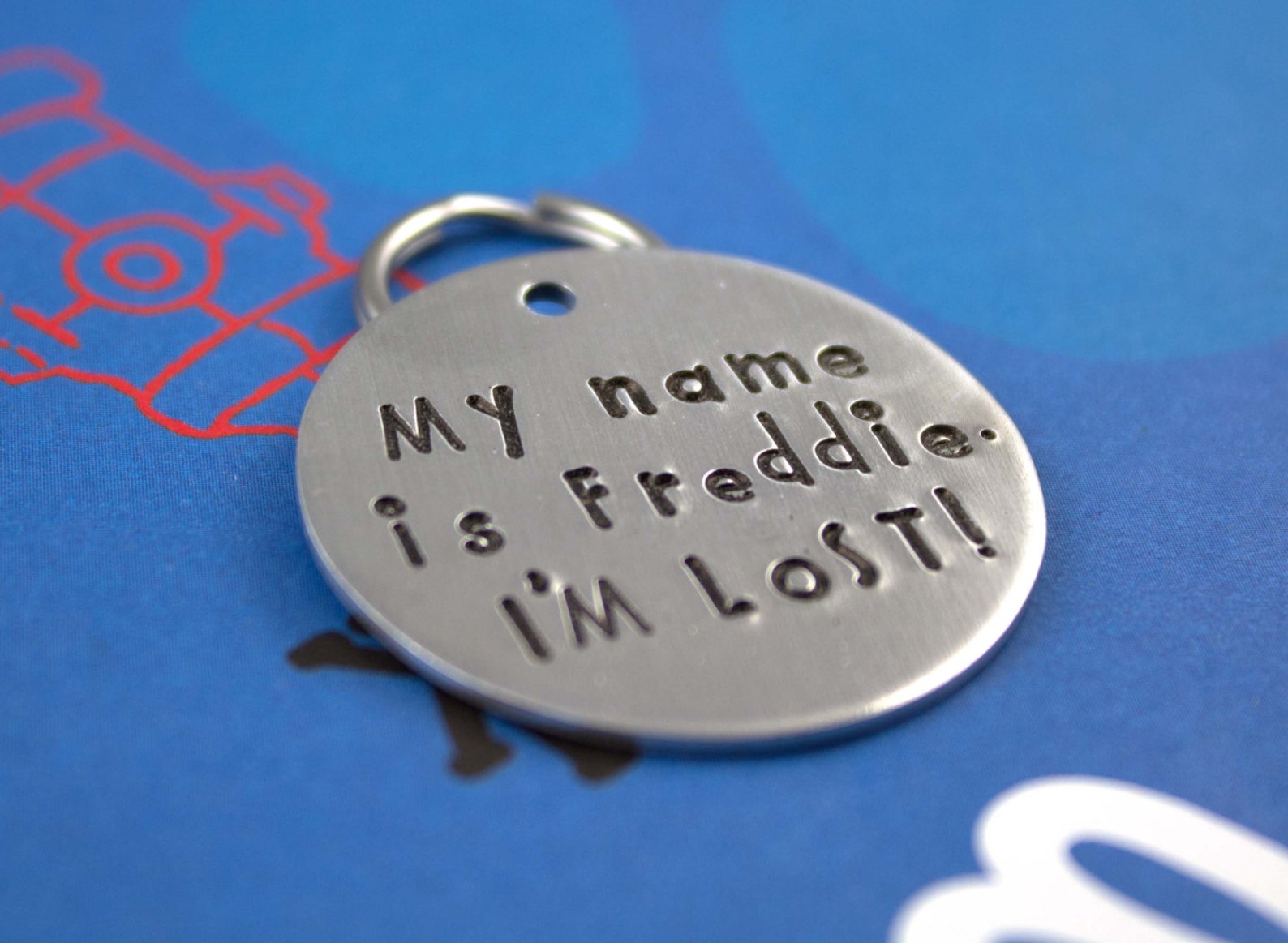 LARGE Customized Dog Tag Unique Pet Tag Handstamped - Etsy