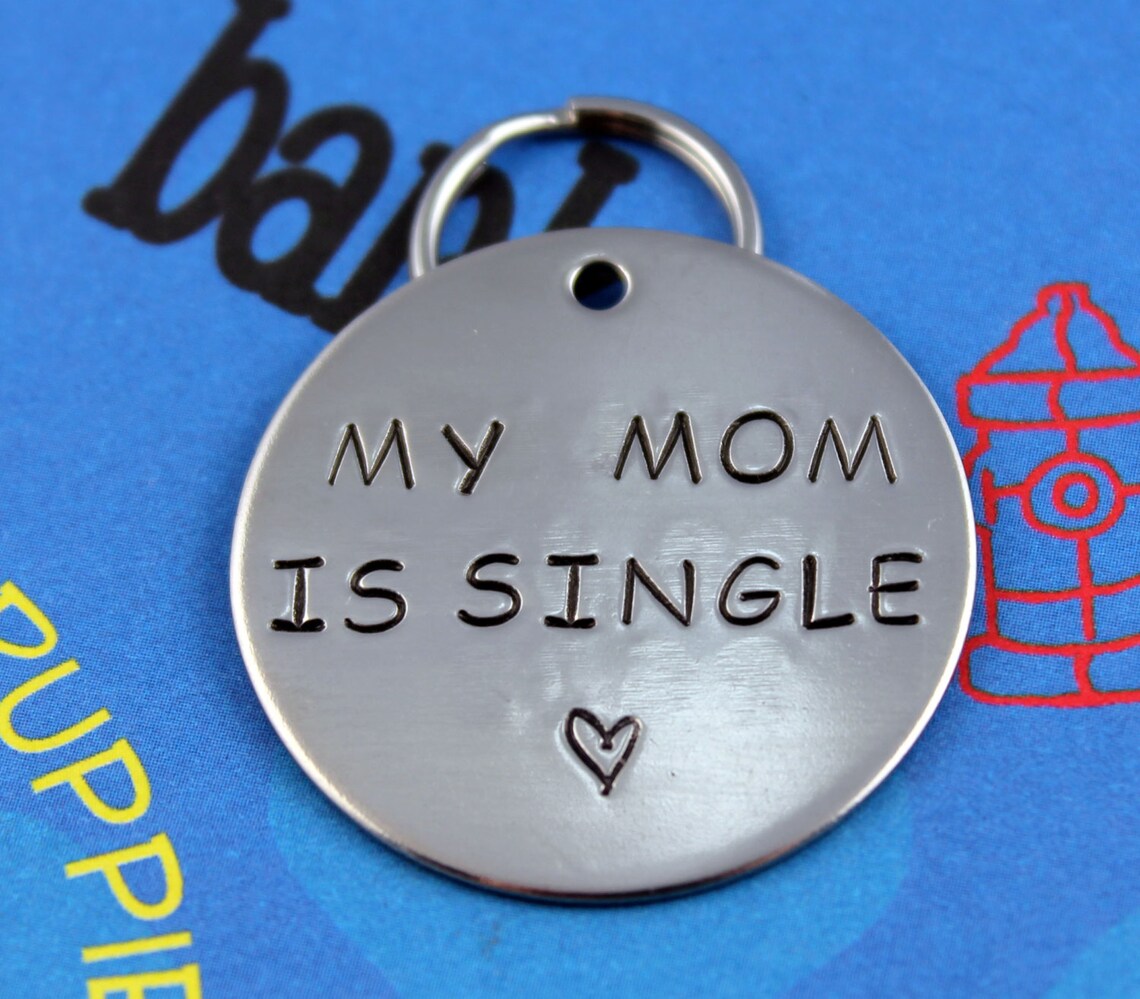 LARGE Dog Tag Nickel Silver - Personalized Handstamped Pet Tag - Custom ...