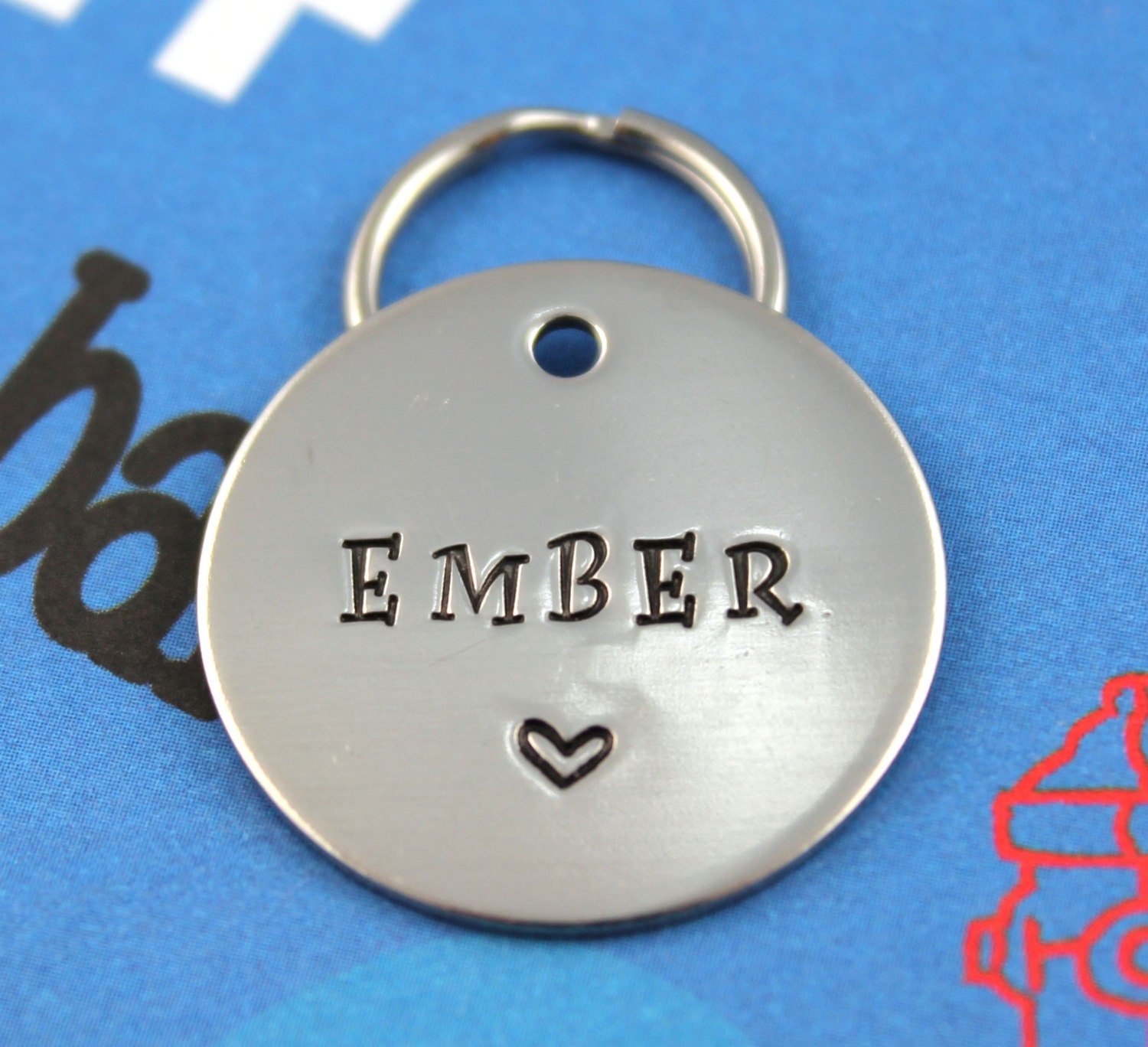 Personalized Aluminum Dog Tag - Hand Stamped Pet Tag - Metal Dog ID Tag ...