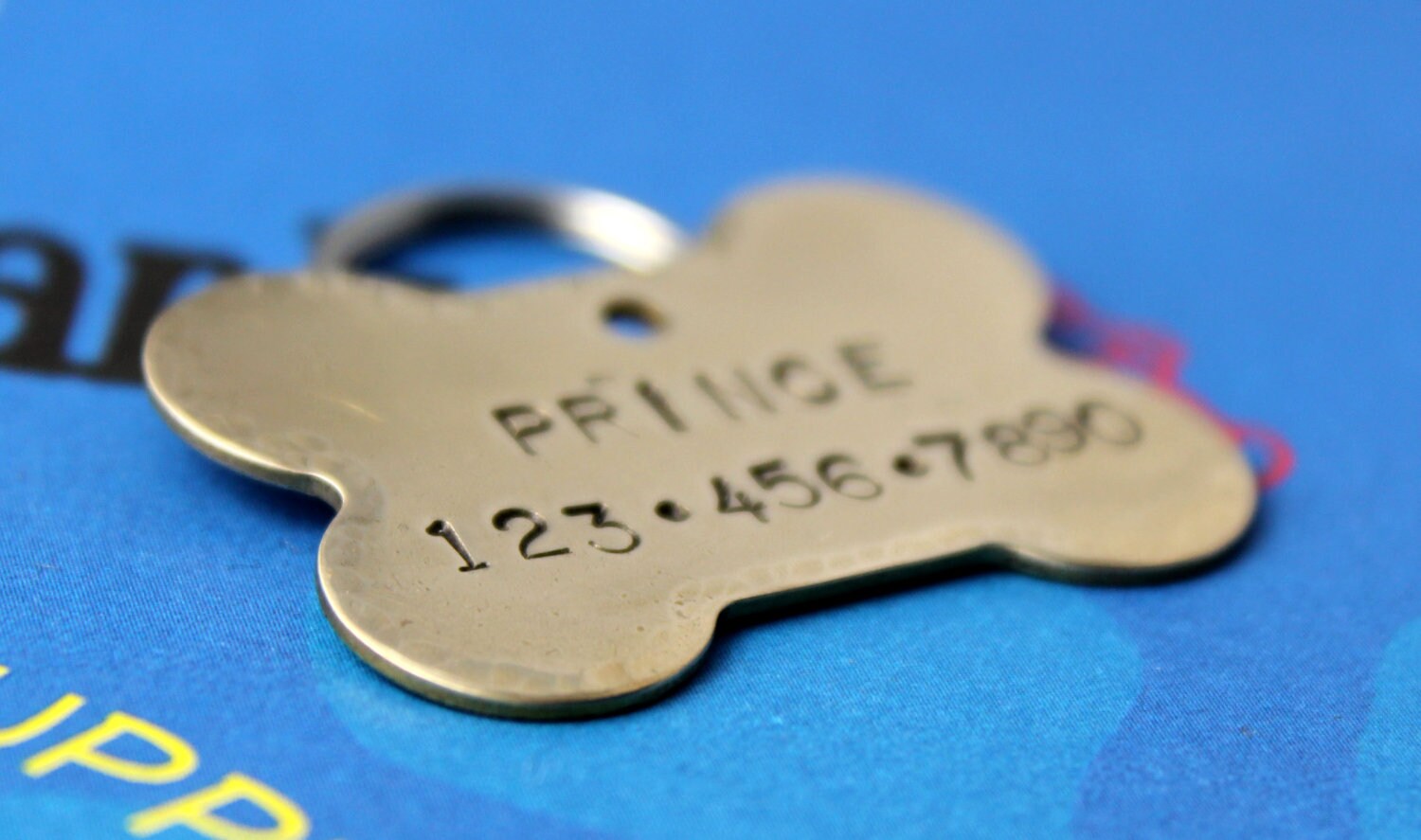 Custom Hand Stamped Pet Tag - Personalized Dog Tag - Nu-gold Metal Dog ...