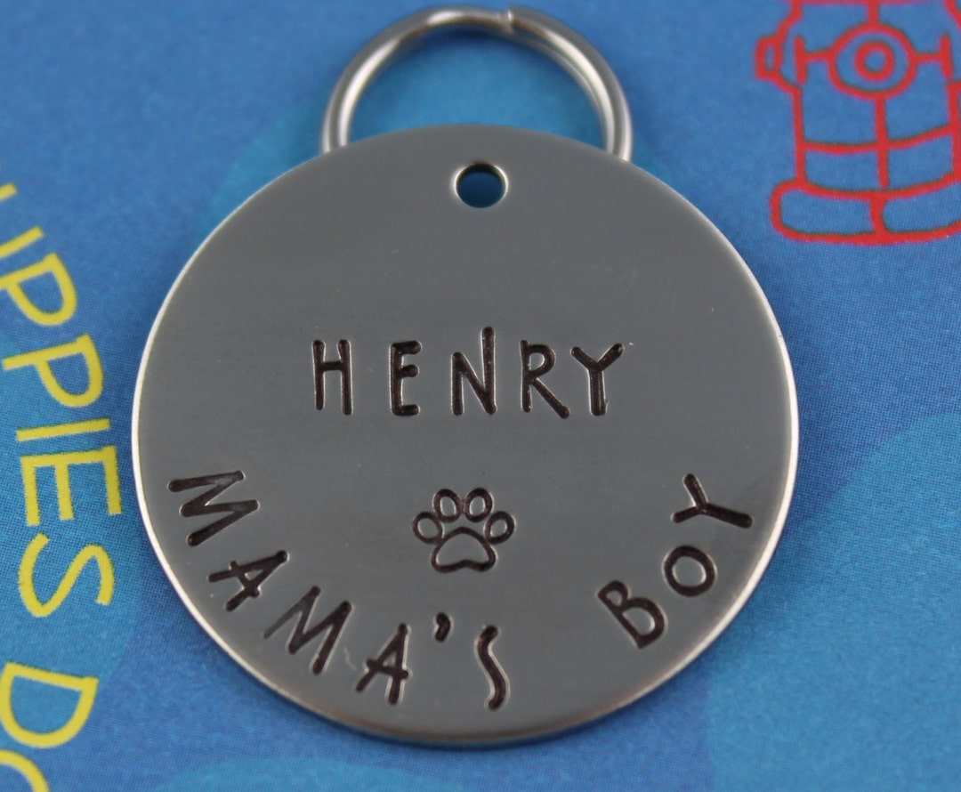LARGE Size Dog Tag - Customized Unique Pet Tag - Mama's or Daddy's Boy ...