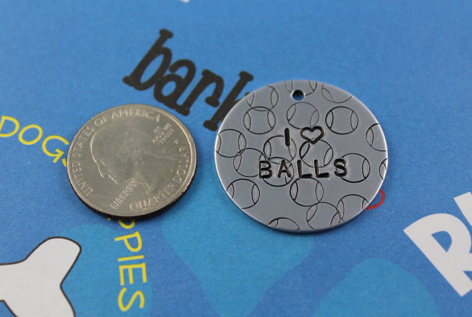 LARGE Dog Tag - Funny Personalized Handstamped Pet Tag - Unique Custom ...