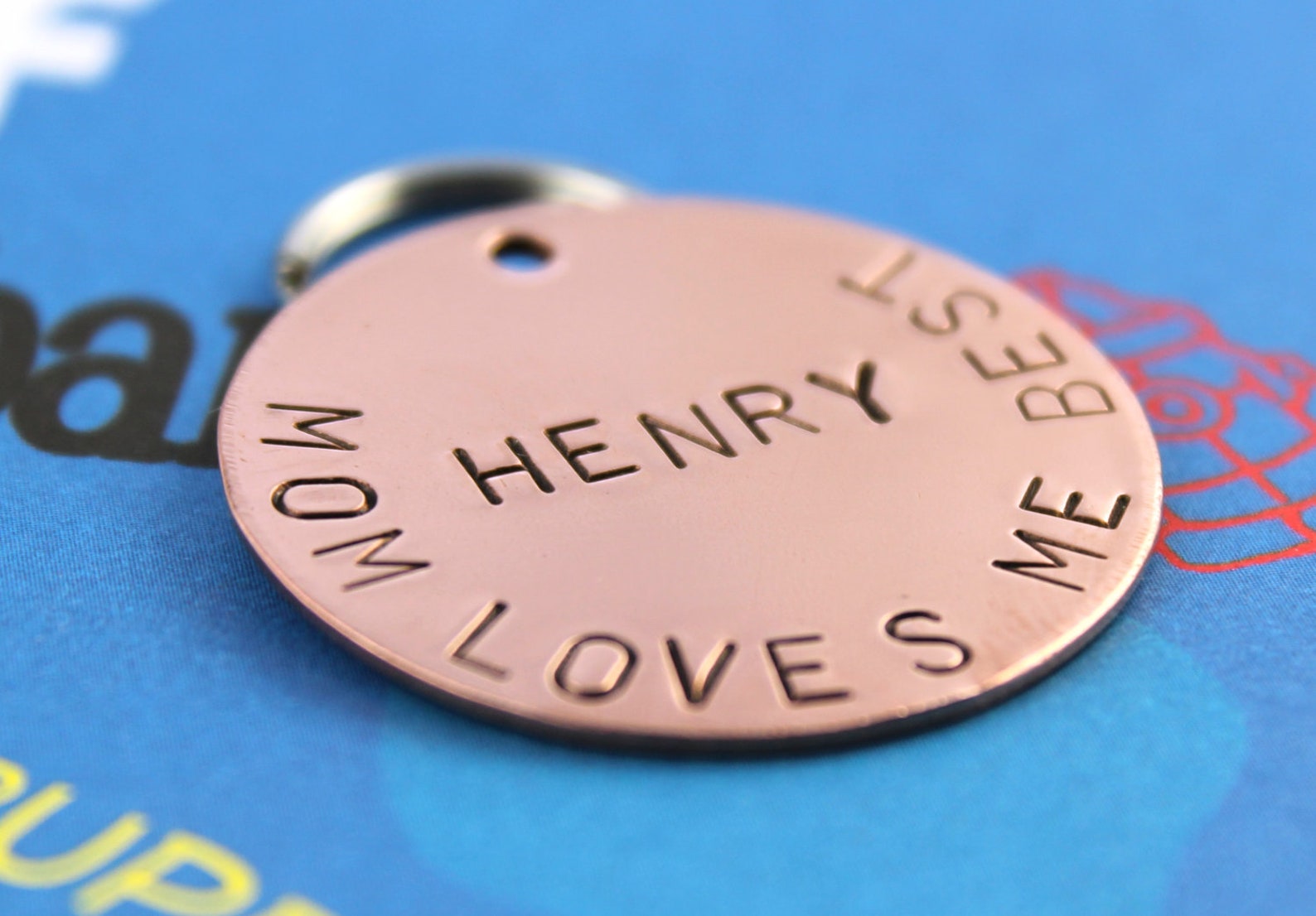 LARGE Dog Tag Custom Copper Hand Stamped Pet Tag - Etsy