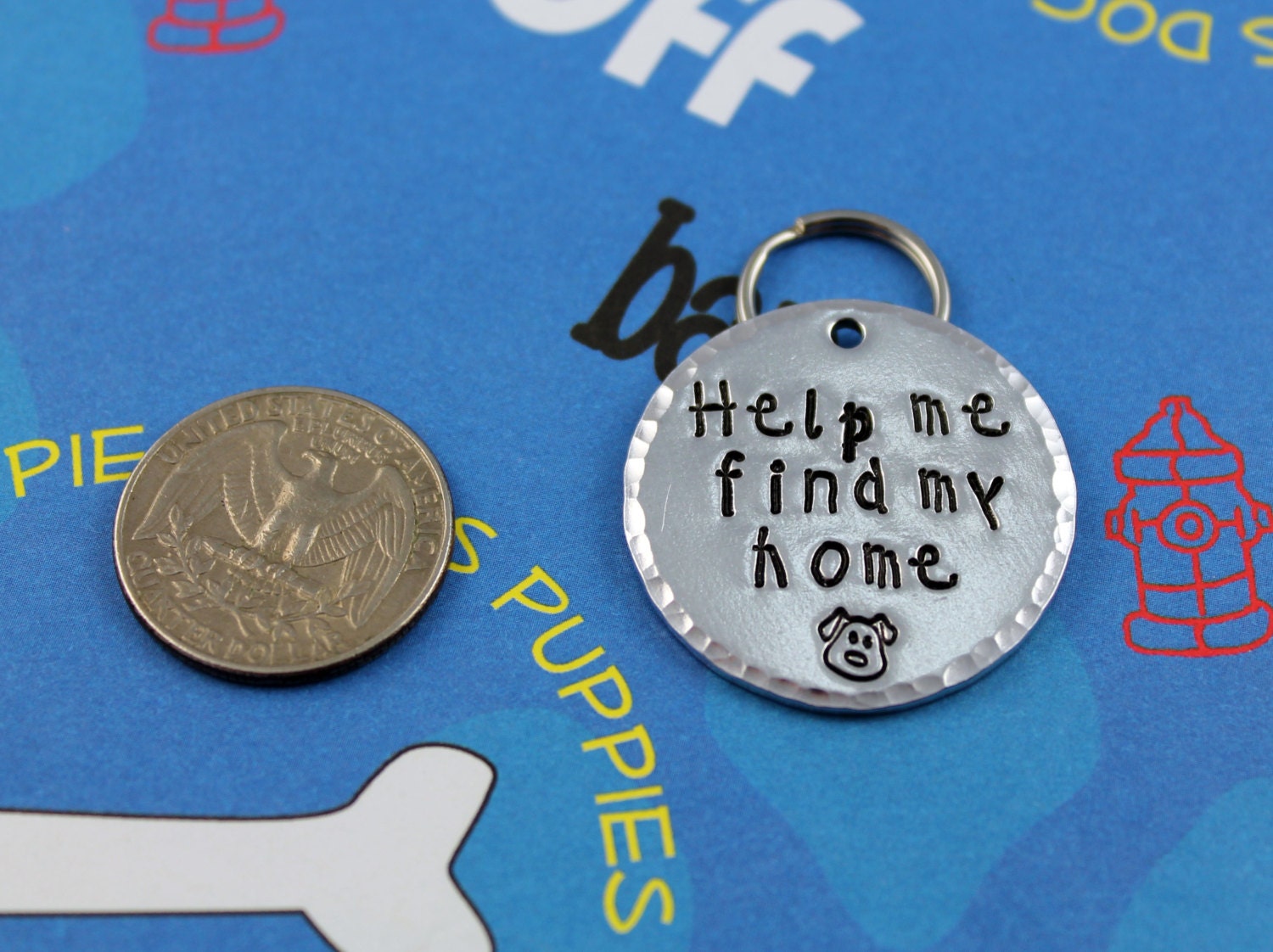 LARGE Dog Tag Personalized Handstamped Pet Tag Custom - Etsy