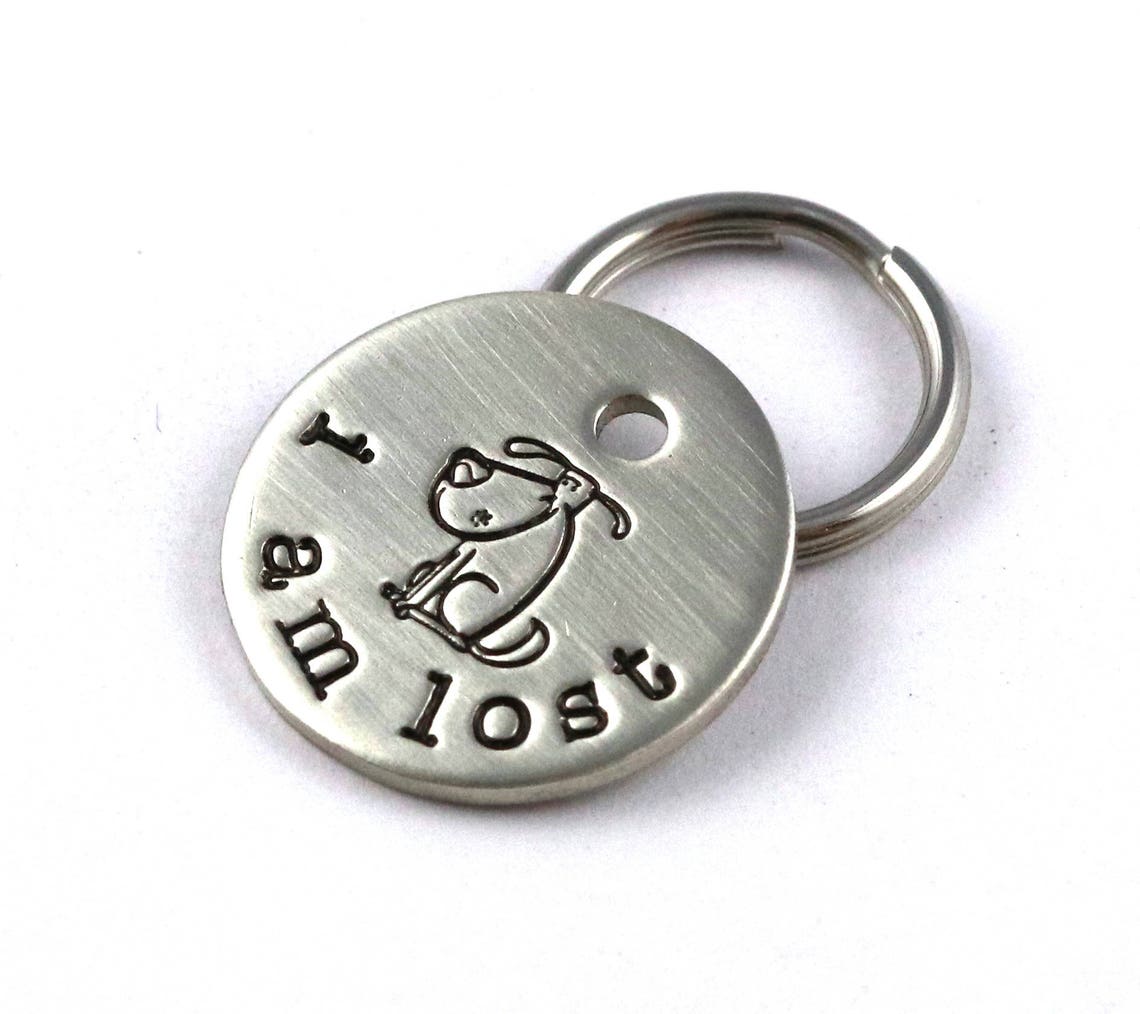 I Am Lost Small Dog Tag Sturdy Metal Pet ID | Etsy