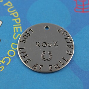 Horse Tag - Custom Metal Horse Halter Tag - Handstamped Horse ID Tag ...
