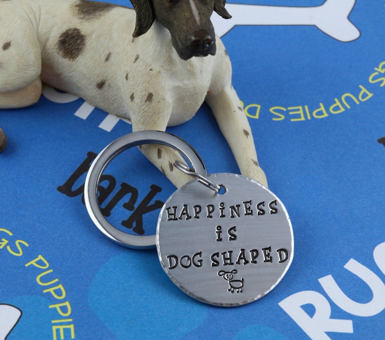 KEY CHAIN Handstamped metal Keychain Dog Lover's Gift | Etsy