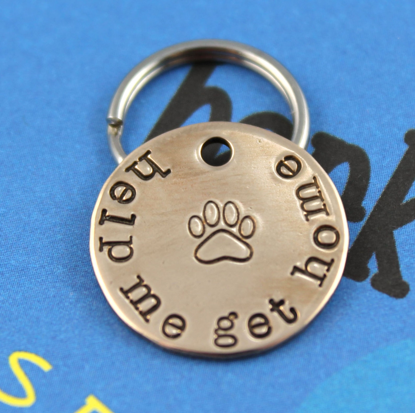 SMALL Dog or Cat Tag - Bronze Custom Pet Tag - Hand-stamped Dog or Cat ...