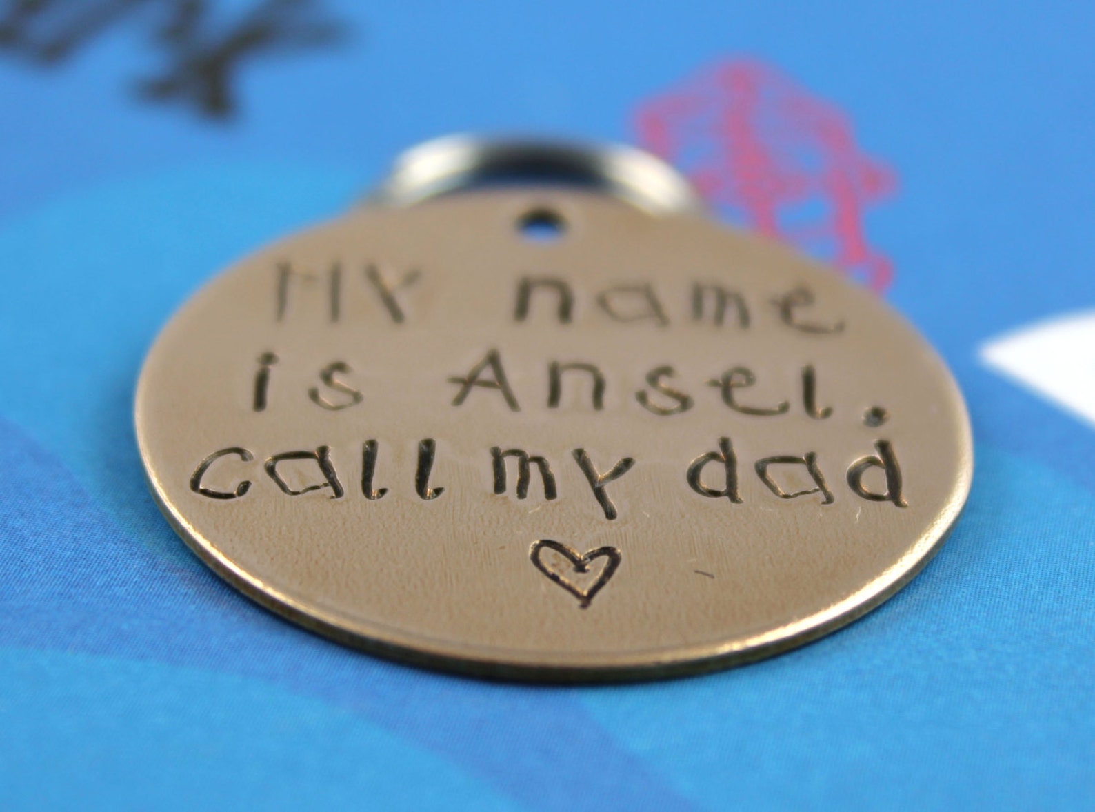 LARGE Dog Tag Personalized Handstamped Pet Tag Custom - Etsy