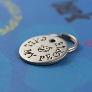 SMALL Cute Cat Tag Customized Unique Cat ID Tag Cool Small Pet Tag Call ...