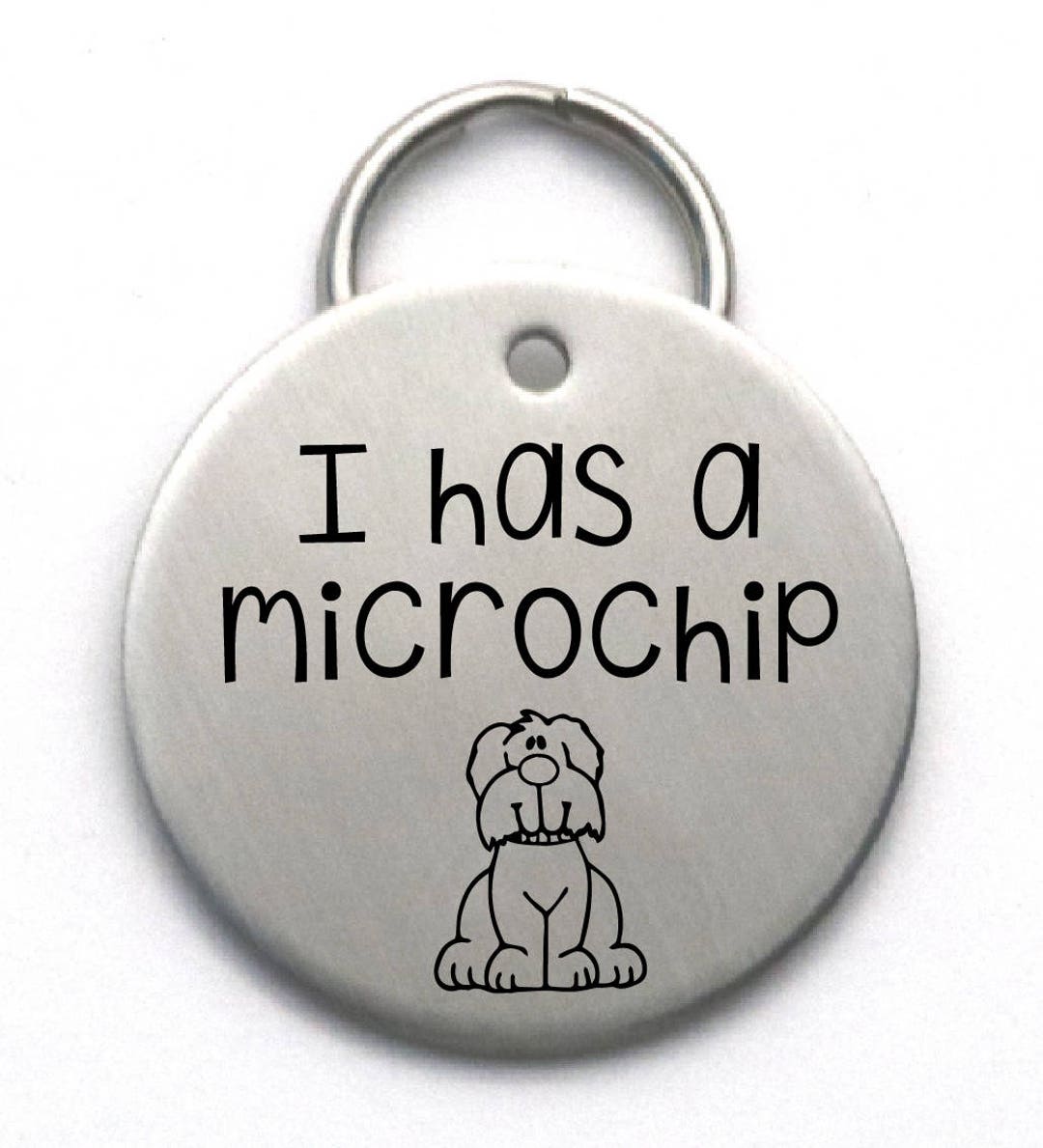 Customized Pet ID Tag - I Has a Microchip - Cute Stainless Steel ...
