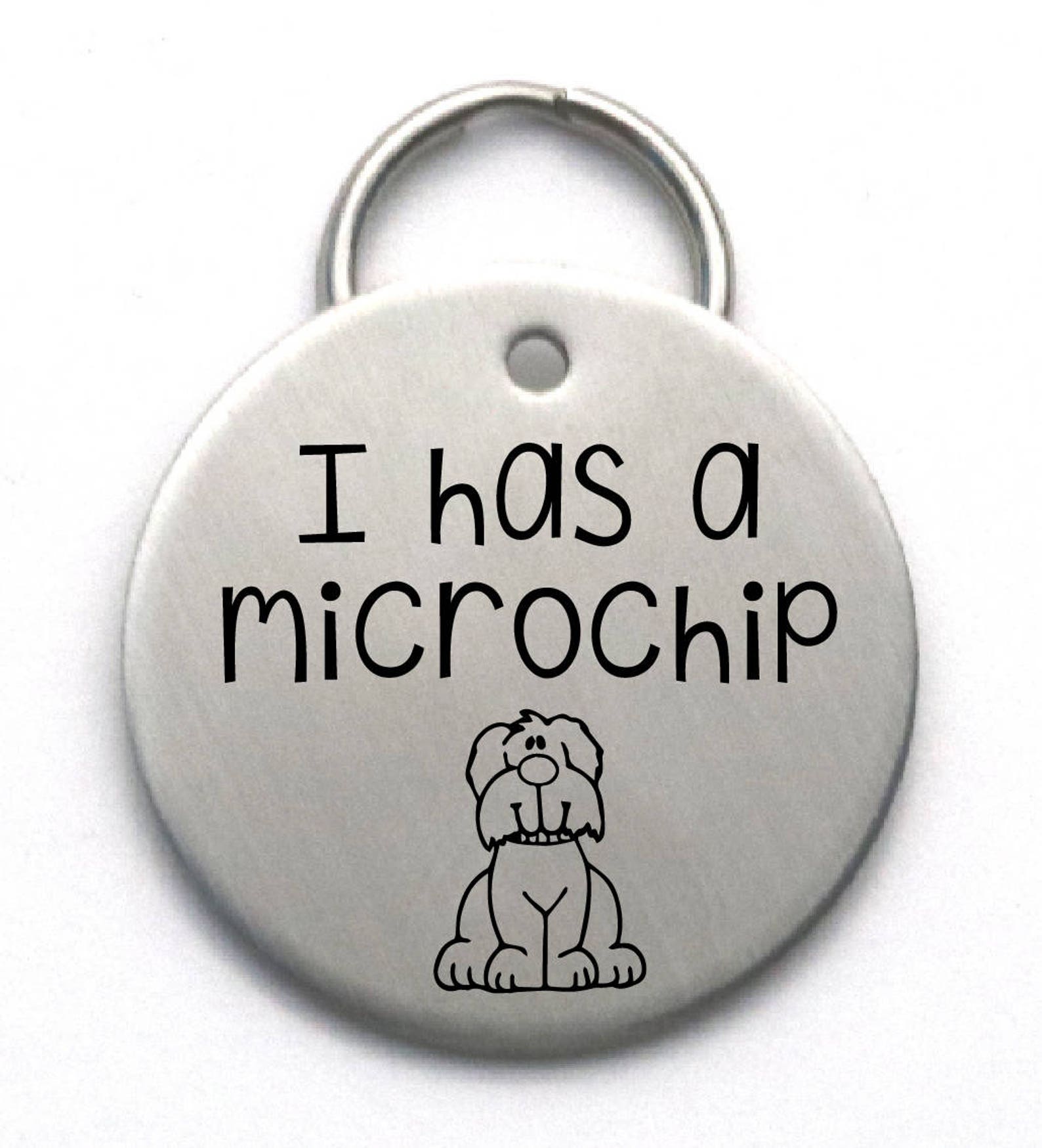 Customized Pet ID Tag I Has a Microchip Cute Stainless - Etsy