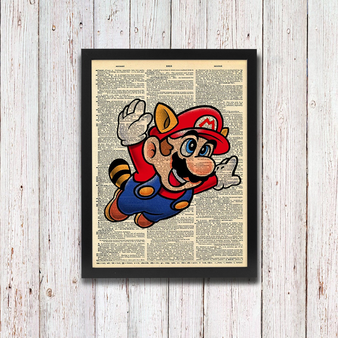 Mario Raccoon Mario Dictionary Art - Etsy