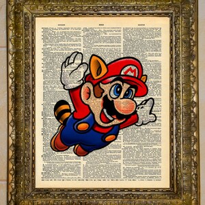 Mario Raccoon Mario Dictionary Art - Etsy