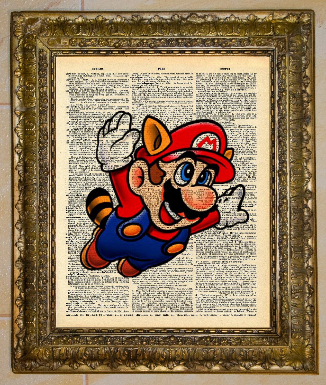 Mario Raccoon Mario Dictionary Art | Etsy