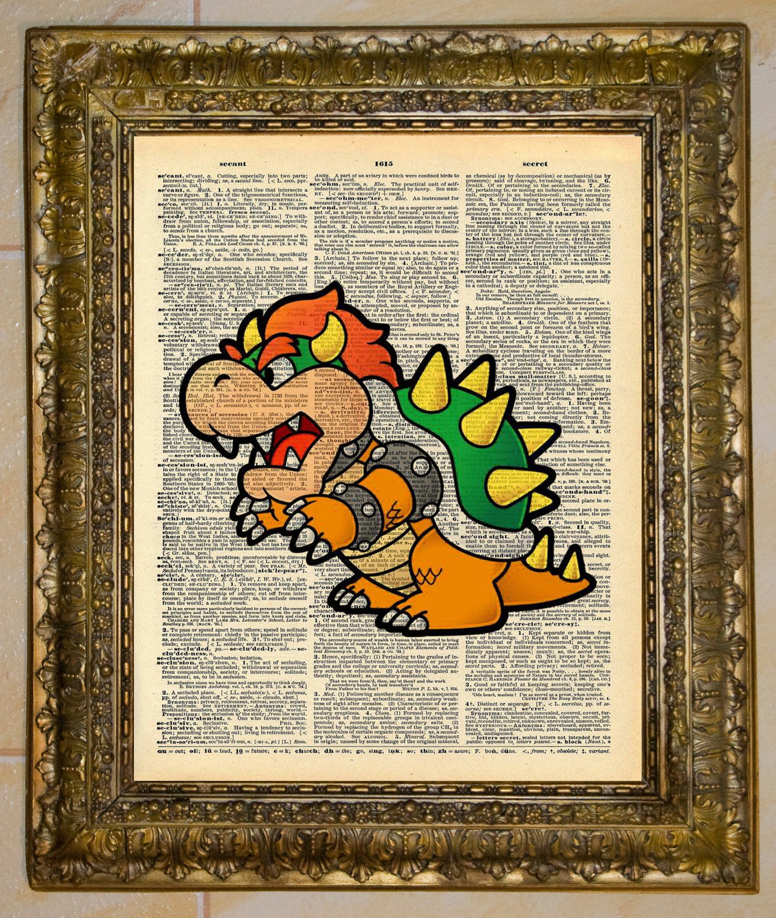 Bowser Paper Mario Dictionary Art - Etsy
