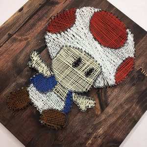 Toad Mario Geekery Minimalist String Art - Etsy