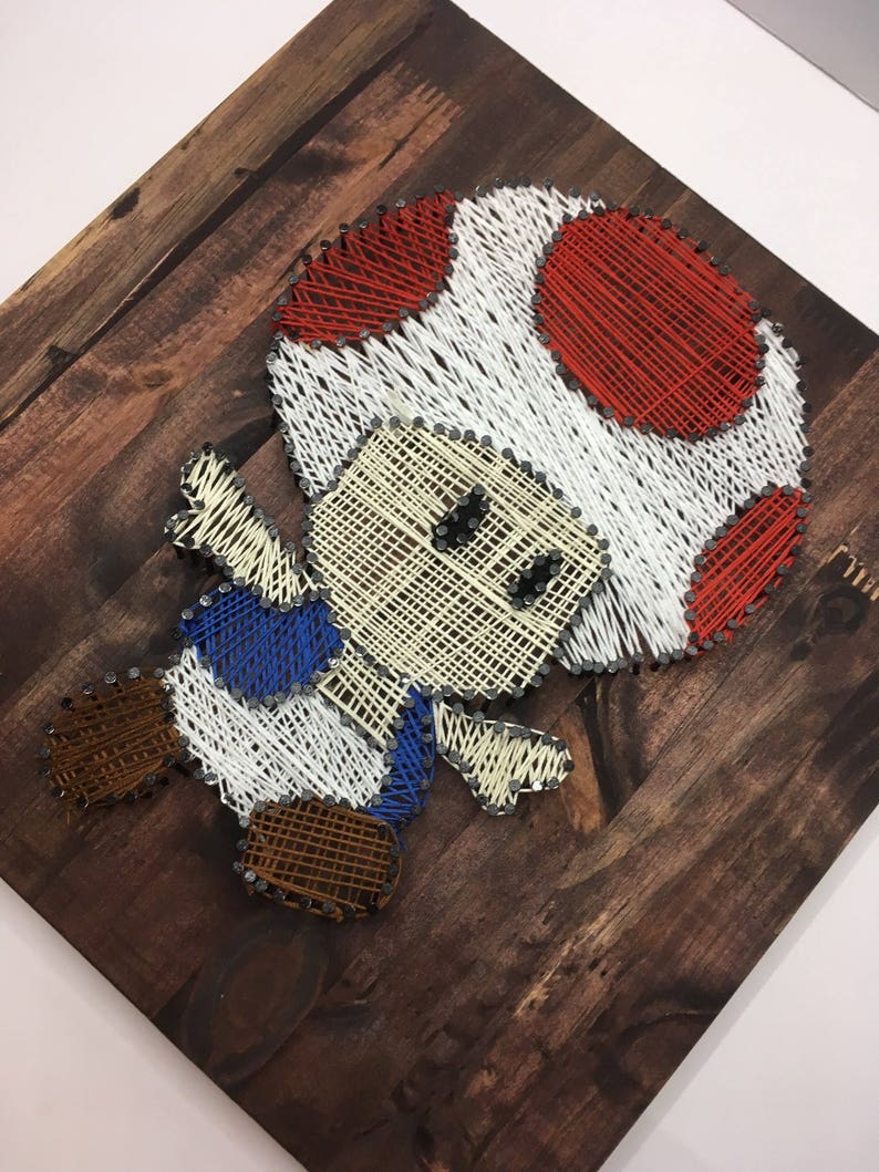 Toad Mario Geekery Minimalist String Art - Etsy