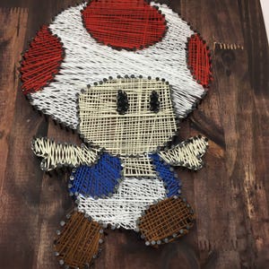 Toad Mario Geekery Minimalist String Art - Etsy
