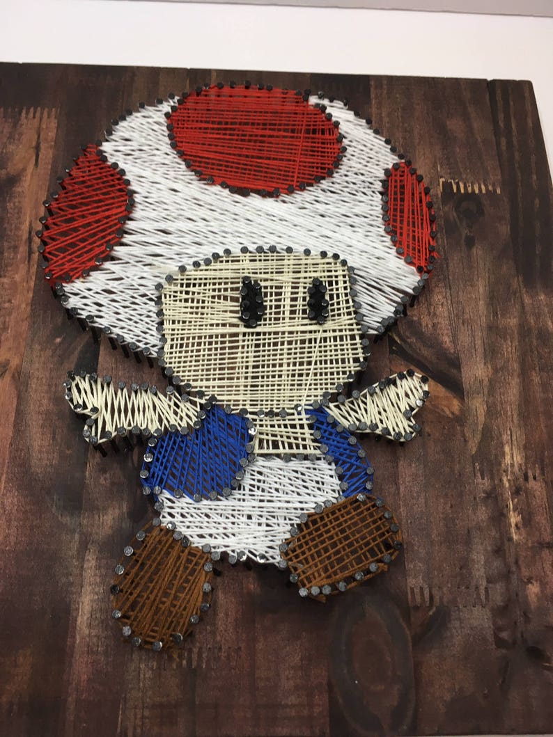 Toad Mario Geekery Minimalist String Art - Etsy