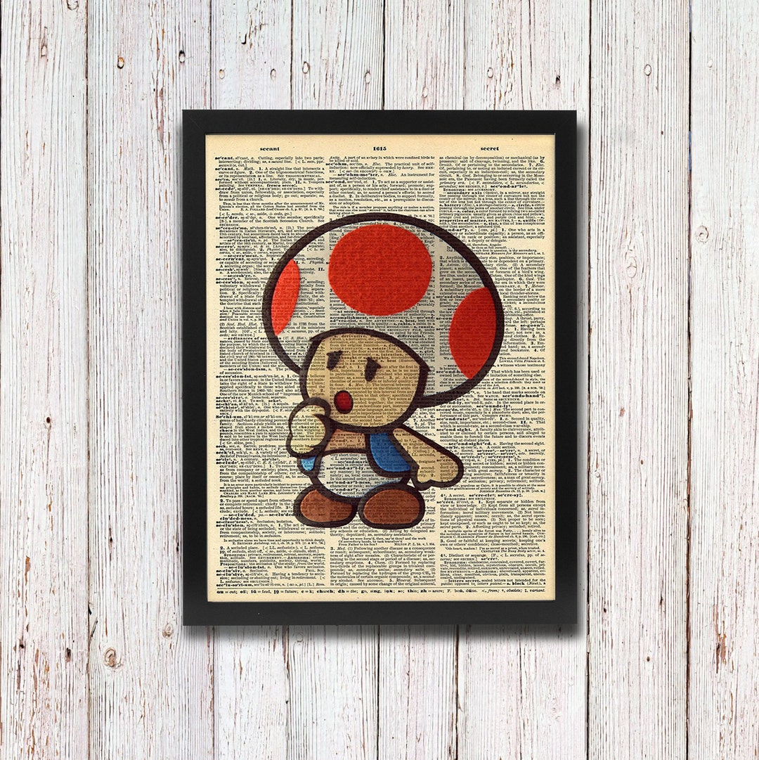 Toad Paper Mario Dictionary Art - Etsy