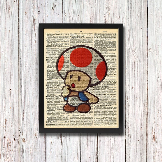 Toad Paper Mario Dictionary Art - Etsy