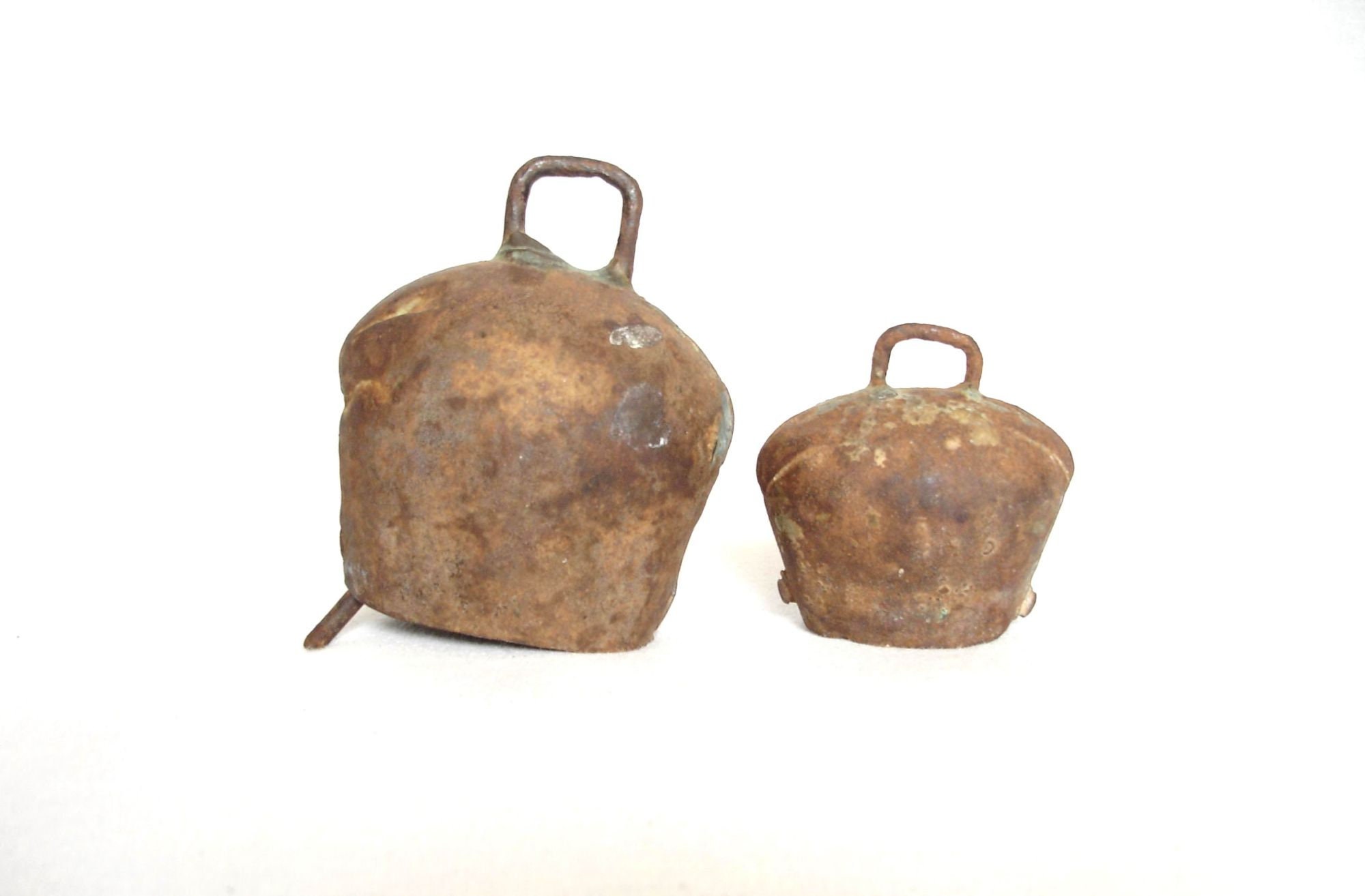 2 Antique Bulgarian Hand Hammered Metal Bells Used in the Past by ...