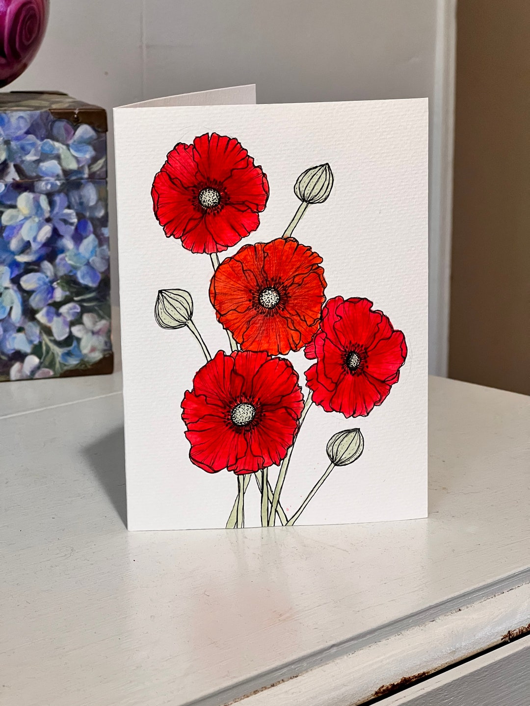 Poppy Greeting Card - Etsy