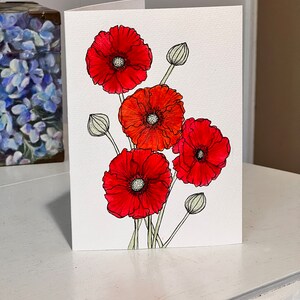 Poppy Greeting Card - Etsy
