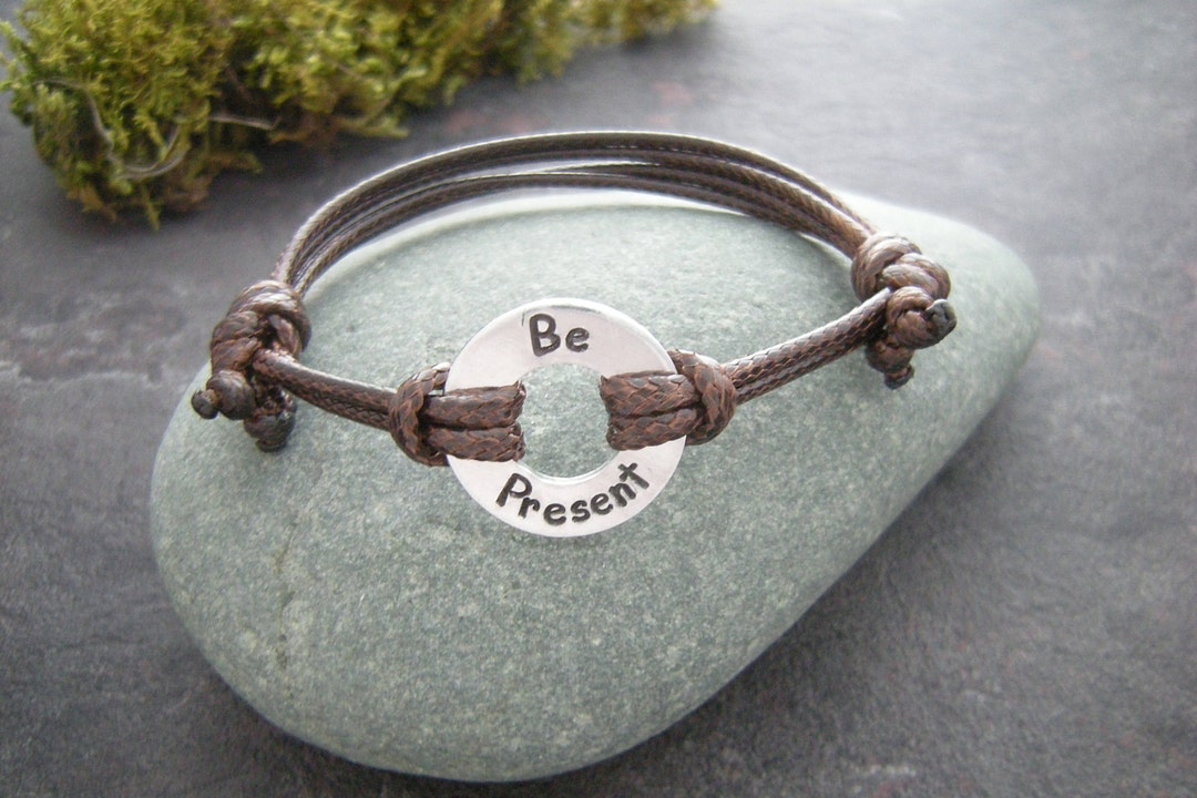 Be Present Bracelet, Mindfulness Bracelet, Custom Bracelet, Meditation ...