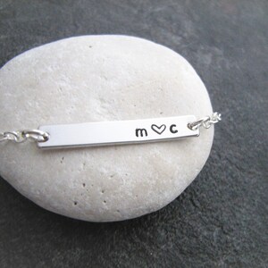 Personalized Initial Bracelet, Bar Bracelet, Personalized Initials ...