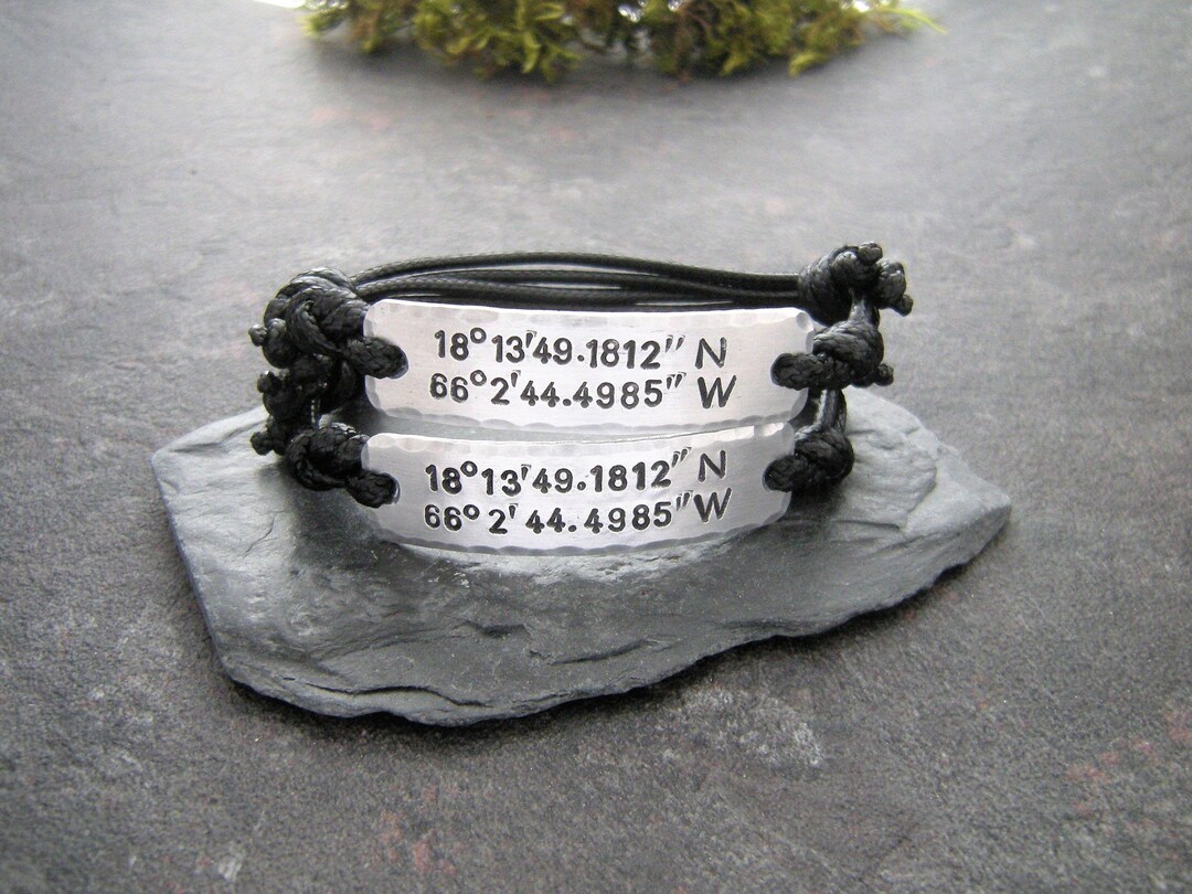 Distance Relationship, Set of 2, Coordinates Bracelets, Matching ...