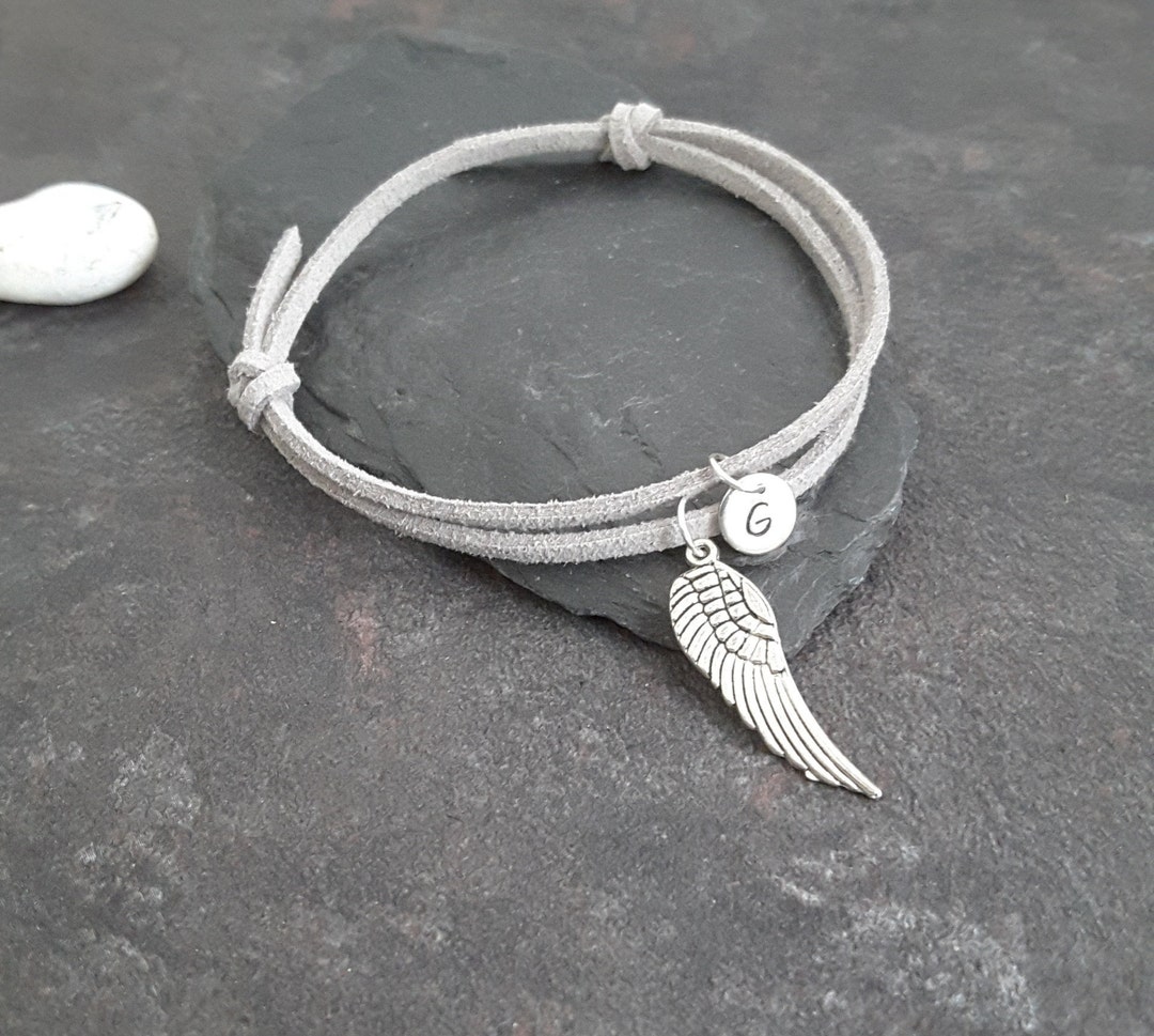 Angel Wing Bracelet, Cord Bracelet, Wing Bracelet, Angel Bracelet ...