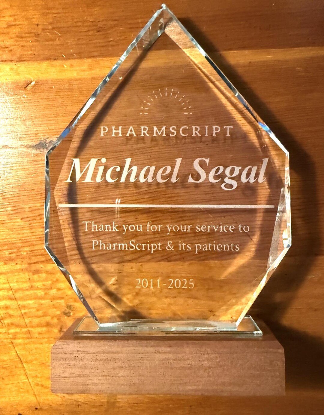 Custom Retirement Award: Pharmscript - Etsy