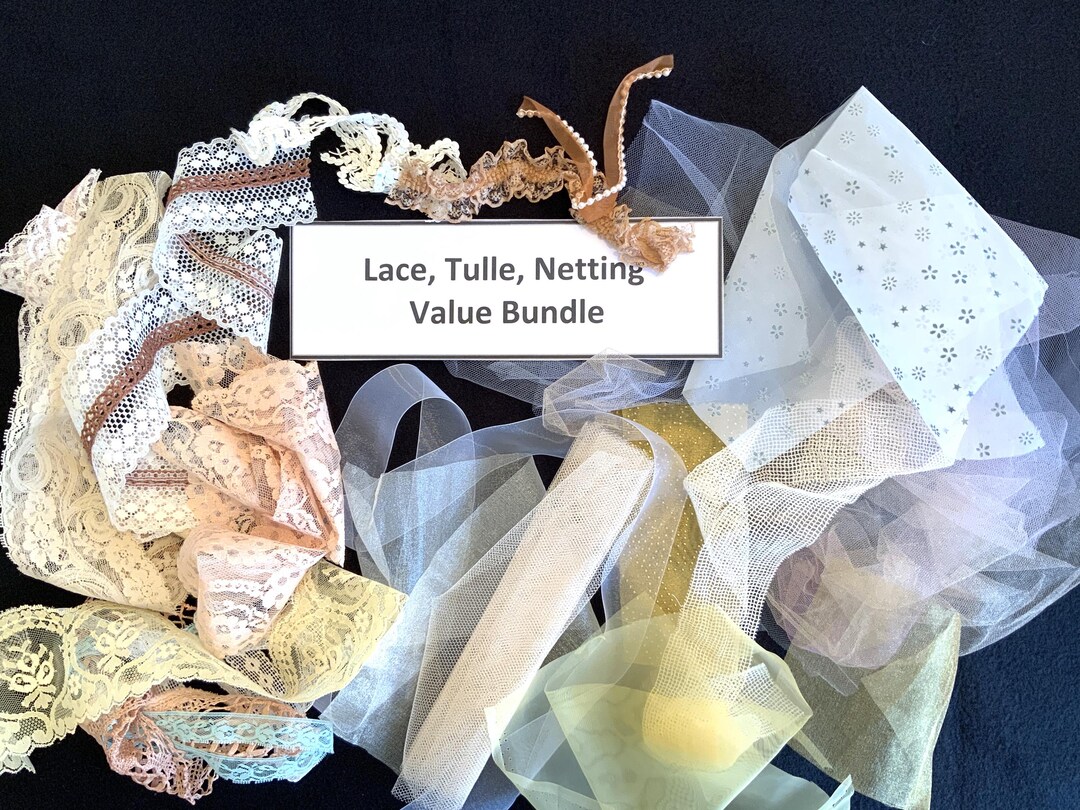 Lace, Tulle, Chiffon, Netting Value Bundle for Junk Journal, Scrap Book ...