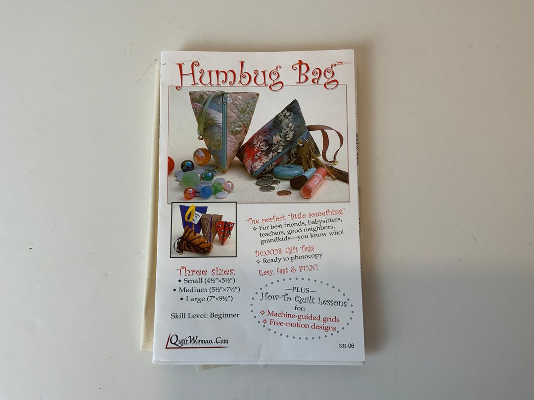 Sewing Pattern Humbug Bag Quilted Wristlet Purse Pattern Clutch Bag ...