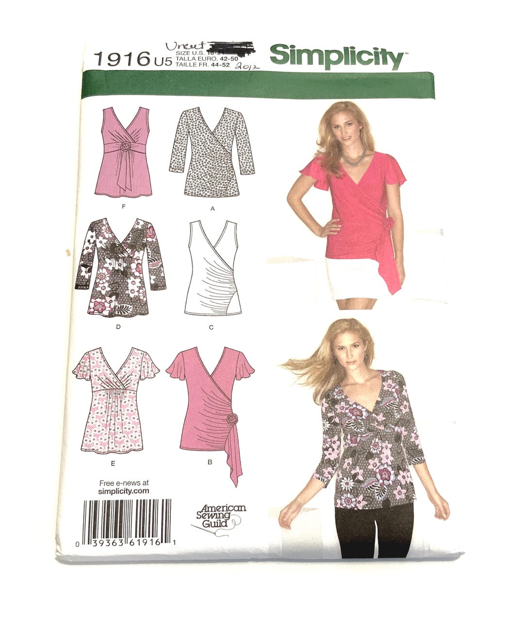 Misses Knit Tops Sewing Pattern - Simplicity 1916 - Size 16-24 Uncut - Etsy