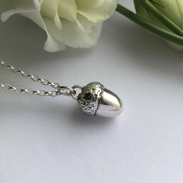 Silver Acorn - Etsy
