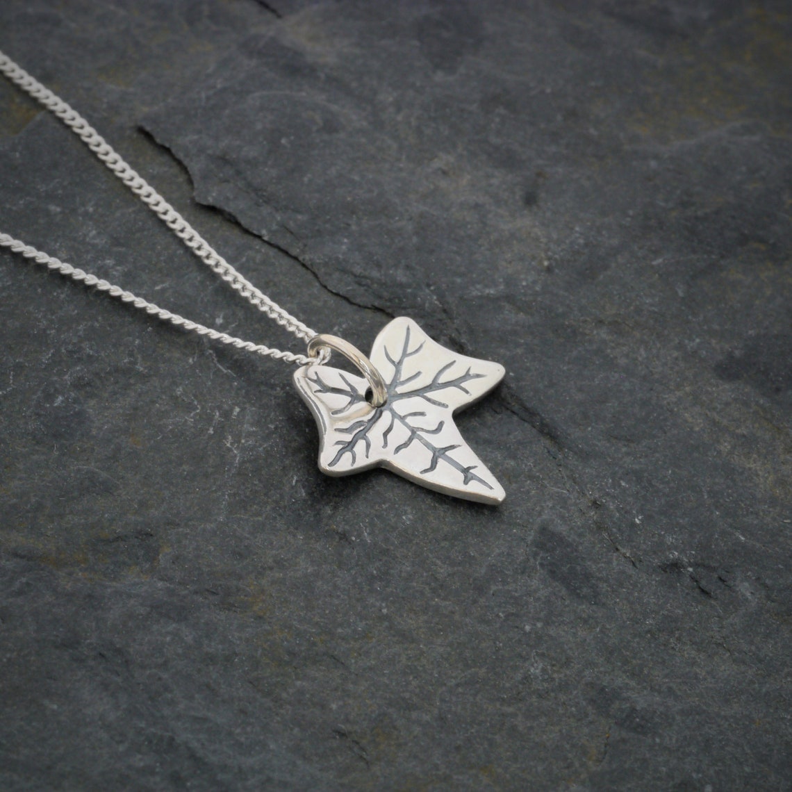 Tiny Silver Ivy Leaf Pendant Ivy Leaf Necklace Ivy Leaf - Etsy