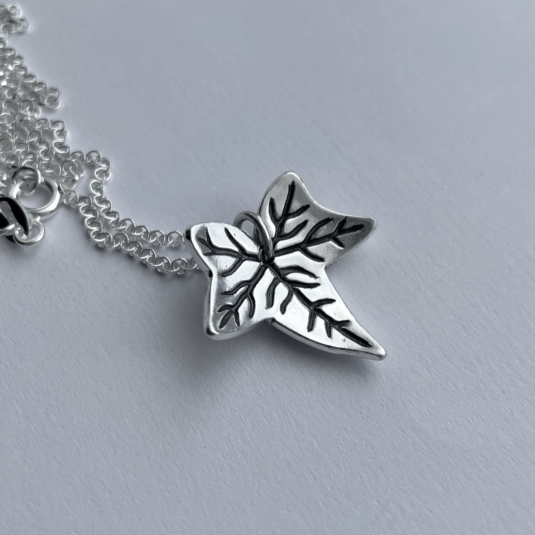 Recycled Silver Ivy Leaf Pendant | Handmade Ivy Pendant | Ivy Leaf ...