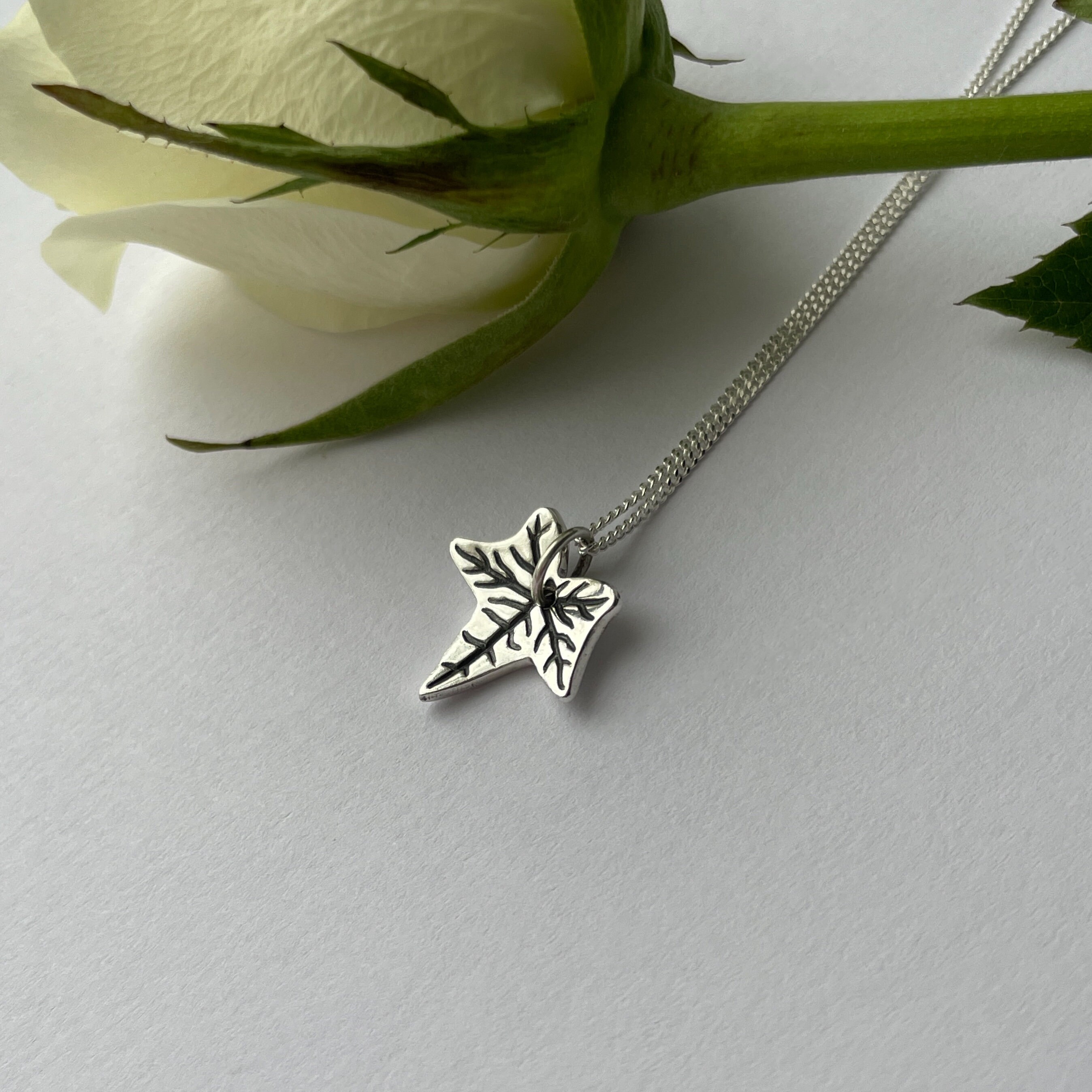 Tiny Silver Ivy Leaf Pendant | Ivy Leaf Necklace | Ivy Leaf Jewellery ...