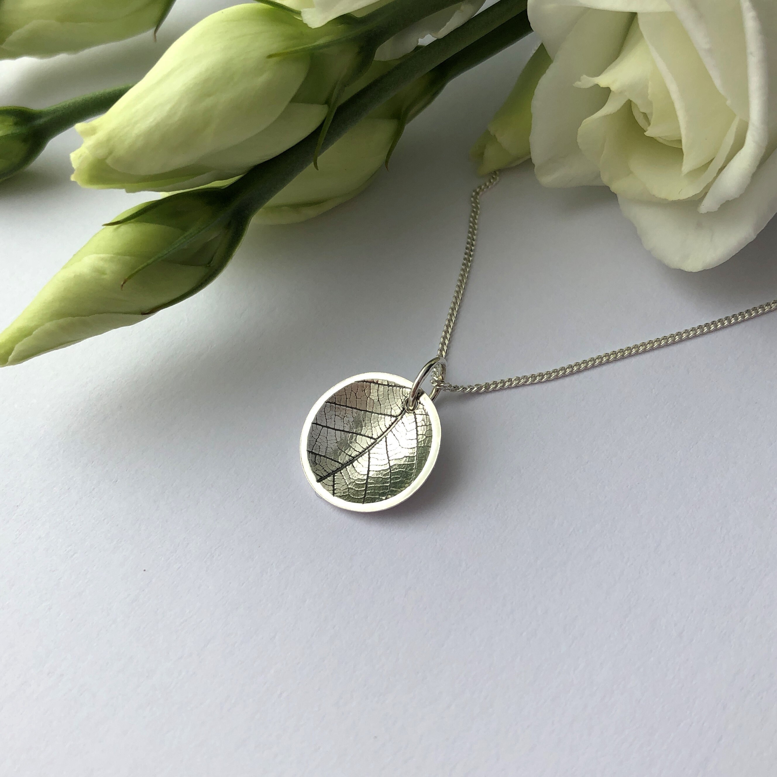 Recycled Silver Small Leaf Dome Pendant Handmade Silver Leaf - Etsy