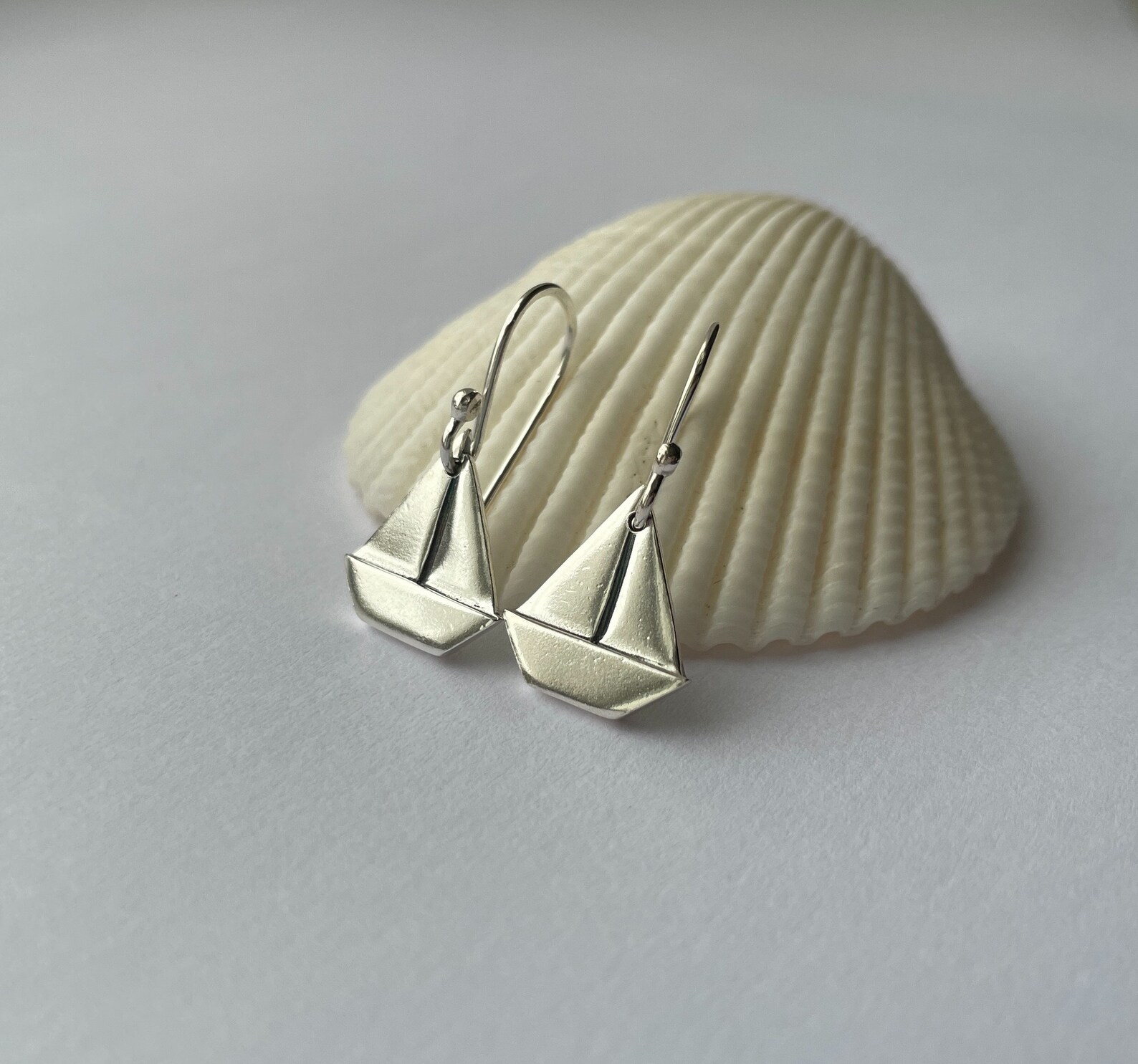 Eco Friendly Silver Boat Earrings | Silver Sailboat Earrings | Sailing ...